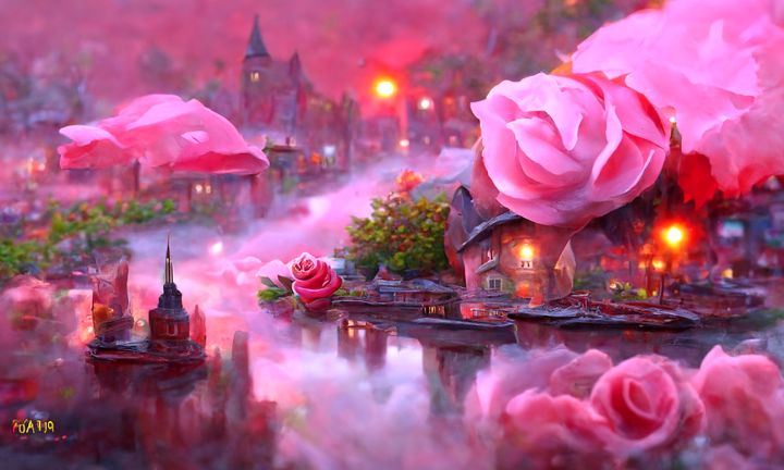 Rose City 9 - EQY - Digital Art & AI, Flowers, Plants, & Trees, Flowers ...