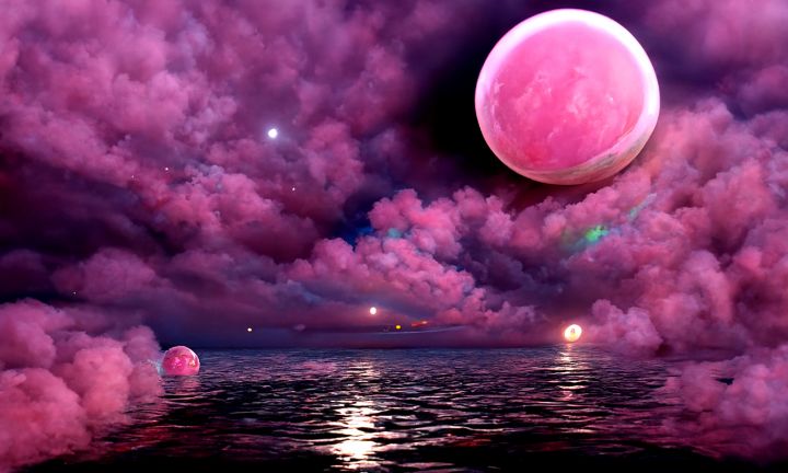 Lost Moon 1 - EQY - Digital Art & AI, Astronomy & Space, Moon - ArtPal