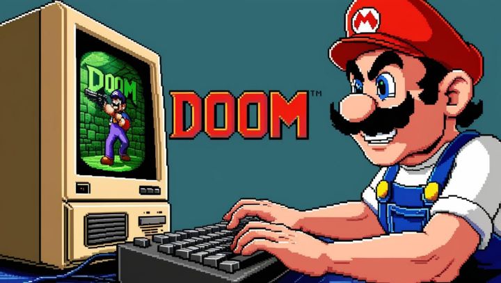 Super Mario playing Doom on PC - Milan’s Gallery - Digital Art & AI, Entertainment, Other ...