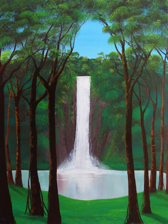 Waterfall #2 - Maria Pitis - Paintings & Prints, Landscapes & Nature ...