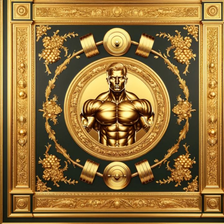GOLD BODYBUILDING PAINTING - LUXURY GOLD PAINTINGS - Digital Art ...