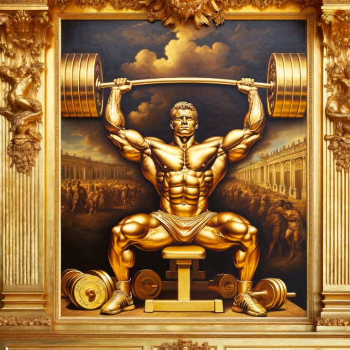 GOLD FITNESS PAINTING - LUXURY GOLD PAINTINGS - Digital Art & AI ...