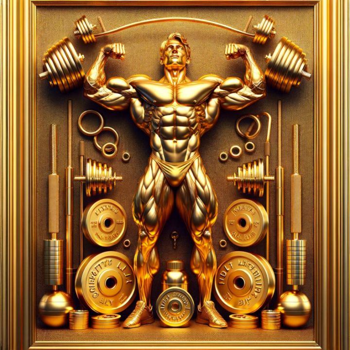 GOLD BODYBUILDING PAINTING - LUXURY GOLD PAINTINGS - Digital Art & AI ...