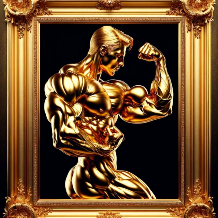 GOLD FITNESS PAINTING - LUXURY GOLD PAINTINGS - Digital Art & AI ...