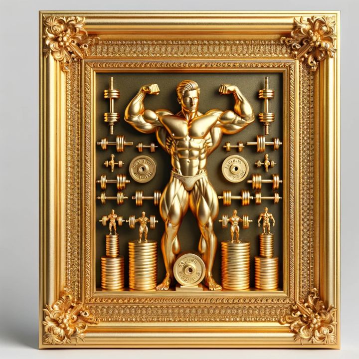 GOLD FITNESS PAINTING - LUXURY GOLD PAINTINGS - Paintings & Prints ...