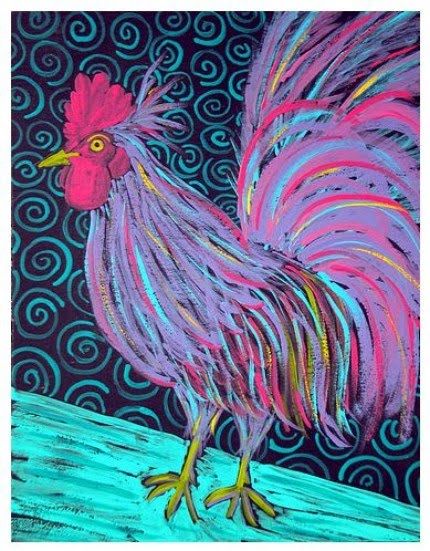 neon hen - Tutukombo - Paintings & Prints, Animals, Birds, & Fish ...