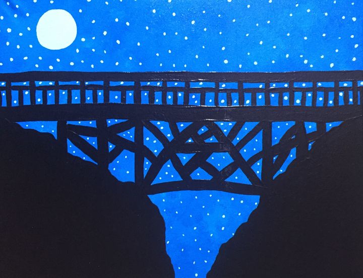 Bridge in the mountains - Giart - Paintings & Prints, Buildings ...