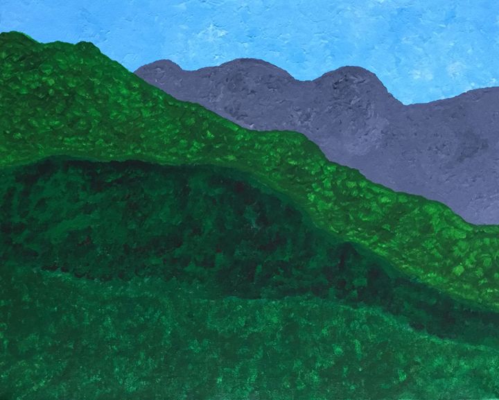 Mountains behind the forest - Giart - Paintings & Prints, Landscapes ...