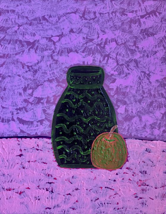 Still life with vase and apple - Giart - Paintings & Prints, Still Life ...