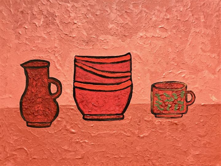 Still life with dishes - Giart - Paintings & Prints, Still Life ...