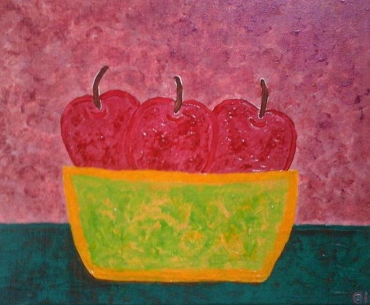 Three apples - Giart - Paintings & Prints, Still Life, Food & Beverage ...