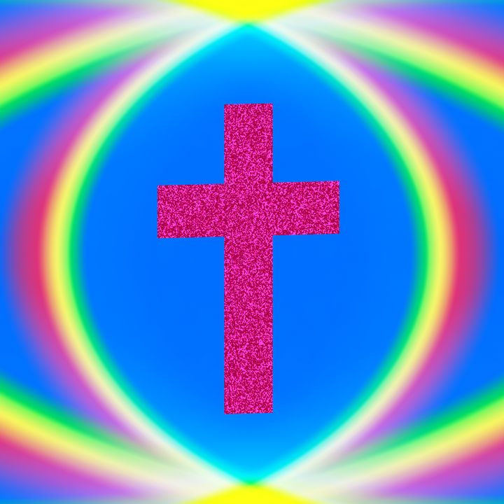Pink Cross with Rainbow - Laura B. Haw Art (Celebrativity) - Digital ...