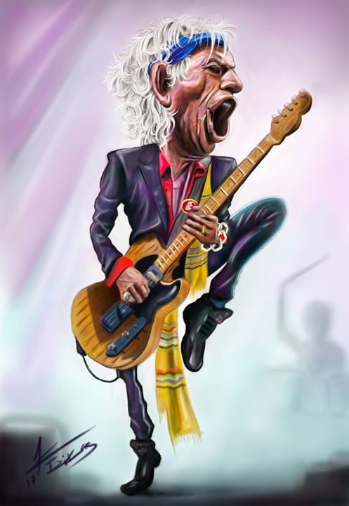 keith richards - tzkostas - Drawings & Illustration, People & Figures ...
