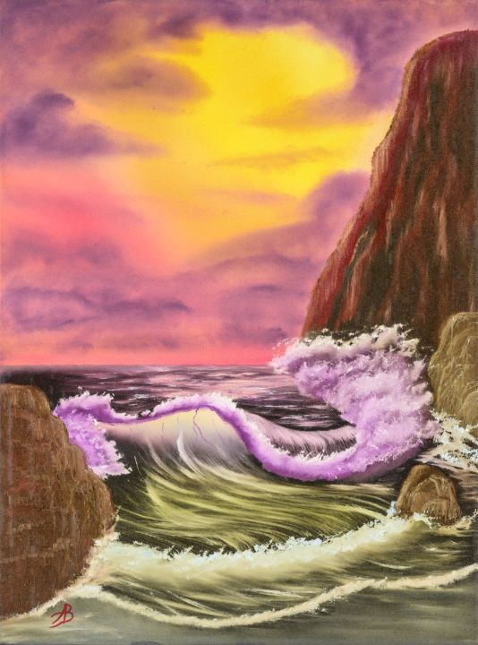 Cliff Side Wave - Anthony Berger - Paintings & Prints, Landscapes ...