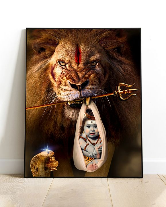 Lord Shiva with lion - GuruDesign - Paintings & Prints, Religion ...