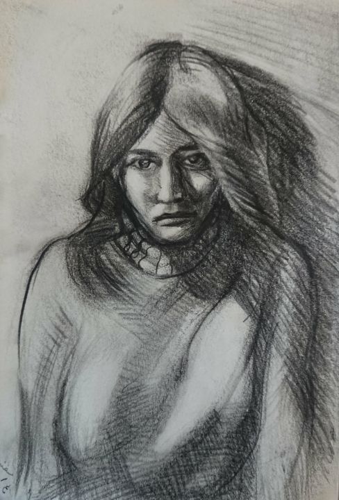 lonely girl - Hayati - Drawings & Illustration, People & Figures ...