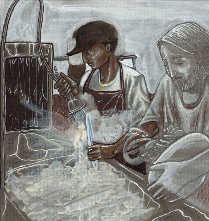 Christ in the Kitchen - Working with Jesus - Drawings & Illustration ...