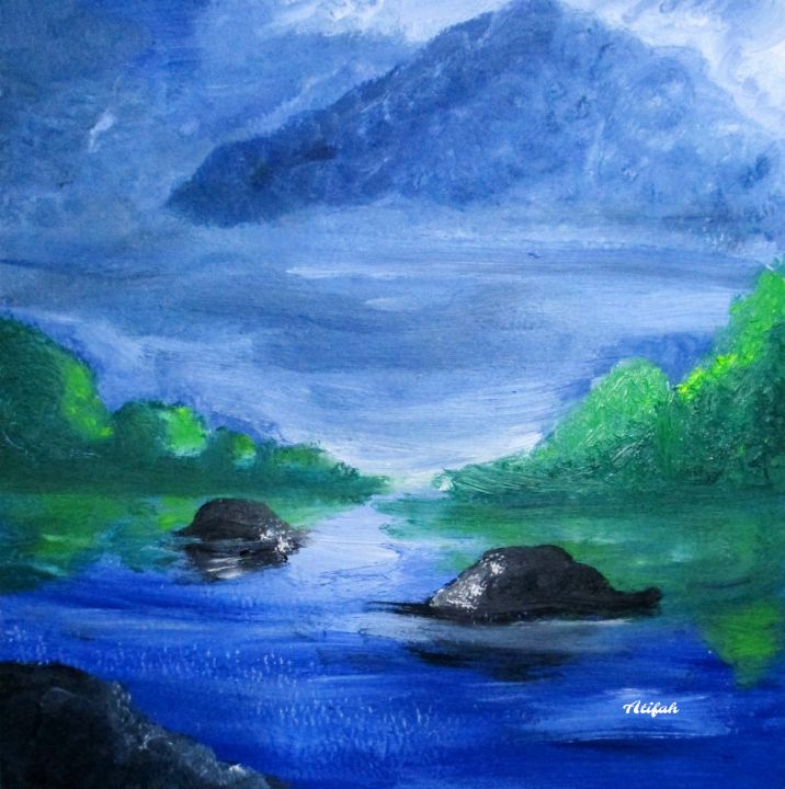 Blue Hour - Rosiepalletes - Paintings & Prints, Landscapes & Nature ...