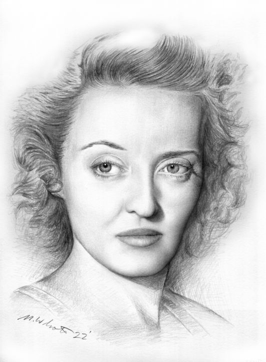 Bette Davis 1908 - 1989 - Wally's Art World - Drawings & Illustration ...