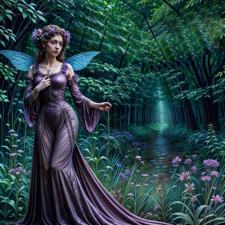 Beautiful Faerie in the Woods - MespensDigital - Digital Art & AI ...