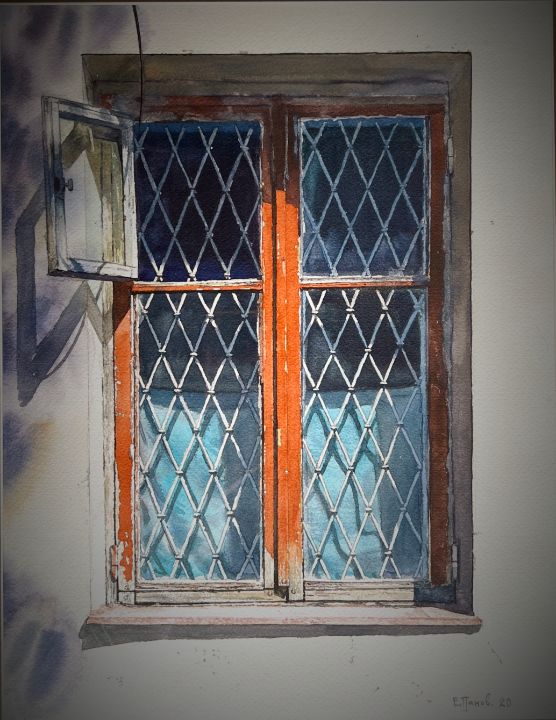 Old window on Novomoskovskaya street - Human House - Paintings & Prints ...