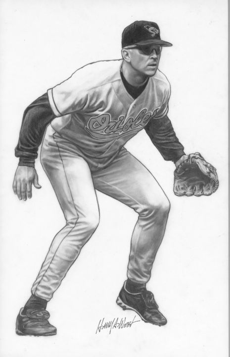 Cal Ripken, Jr. in field - Harry A. West - Drawings & Illustration ...