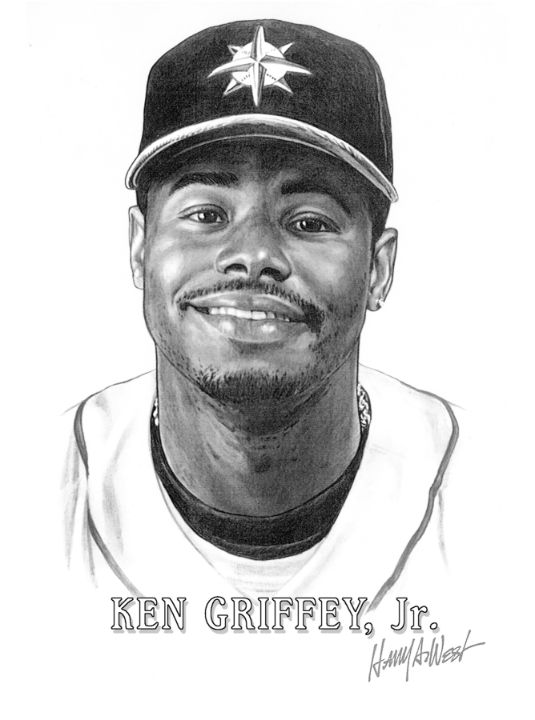Ken Griffey, Jr. - Harry A. West - Drawings & Illustration, Sports ...