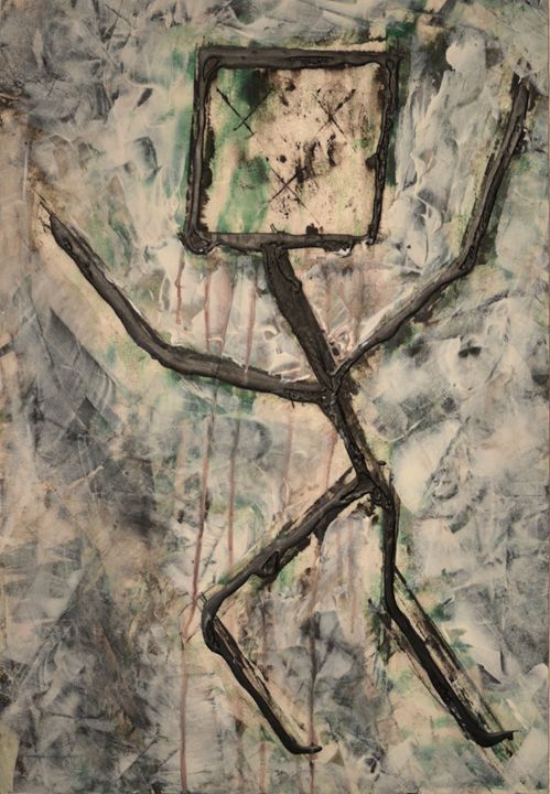 Cracked polystyrene man - Hein Mark - Paintings & Prints, Abstract ...