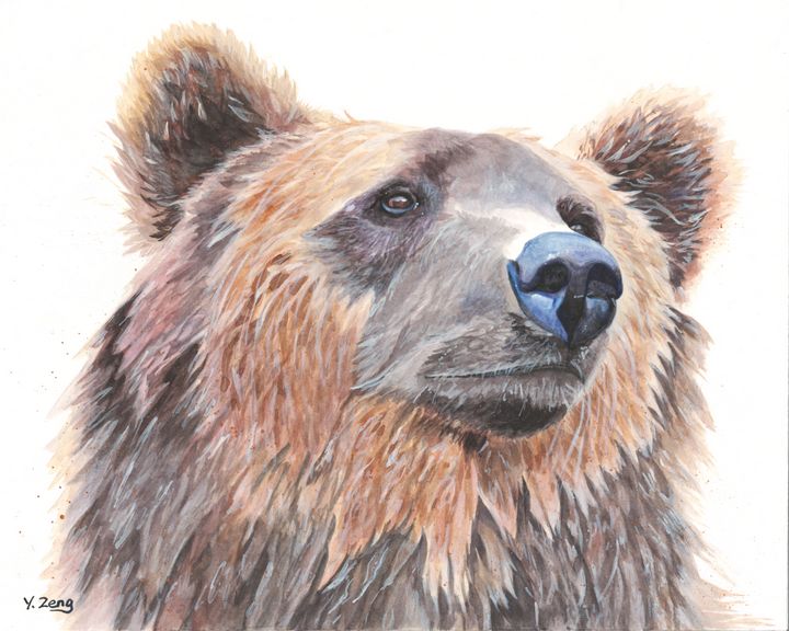 Bear portrait gouache painting - Yue Zeng - Paintings & Prints, Animals, Birds, & Fish, Bears ...