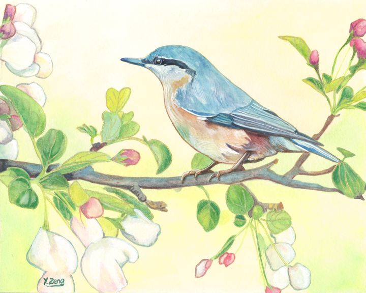 Wild bird gouache painting - Yue Zeng - Paintings & Prints, Animals, Birds, & Fish, Birds, Other ...