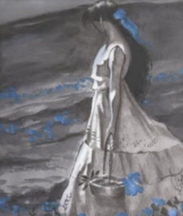 Blue flowers on the gray day. - Alatorreart - Paintings & Prints ...