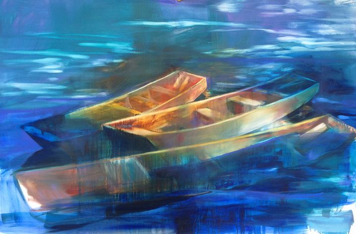 Chinese Boats - Rick Youmans - Paintings & Prints, Sports & Hobbies, Boating - ArtPal