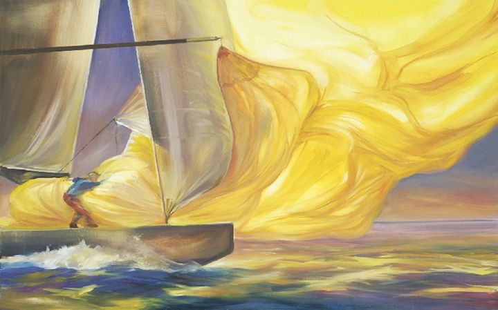 Mellow Yellow - Rick Youmans - Paintings & Prints, Sports & Hobbies, Boating - ArtPal