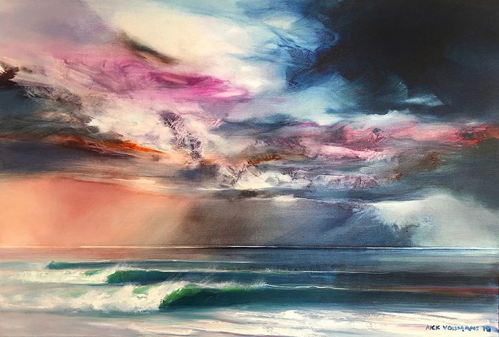 Raglan Evening Heat - Rick Youmans - Paintings & Prints, Landscapes & Nature, Beach & Ocean ...