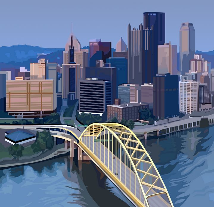 Downtown Pittsburgh - Ian Stevenson - Digital Art & AI, Buildings ...