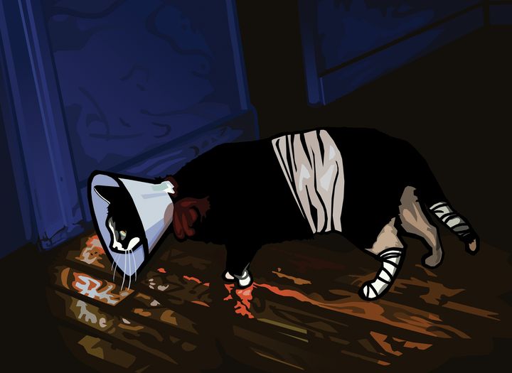 Cat with cone - Ian Stevenson - Digital Art & AI, Animals, Birds ...