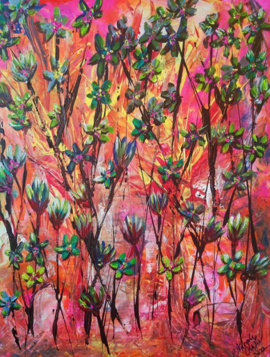 Florets 2 - Nasrah Nefer - Paintings & Prints, Flowers, Plants, & Trees ...