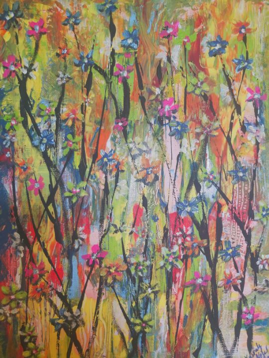 Florets 3 - Nasrah Nefer - Paintings & Prints, Flowers, Plants, & Trees ...