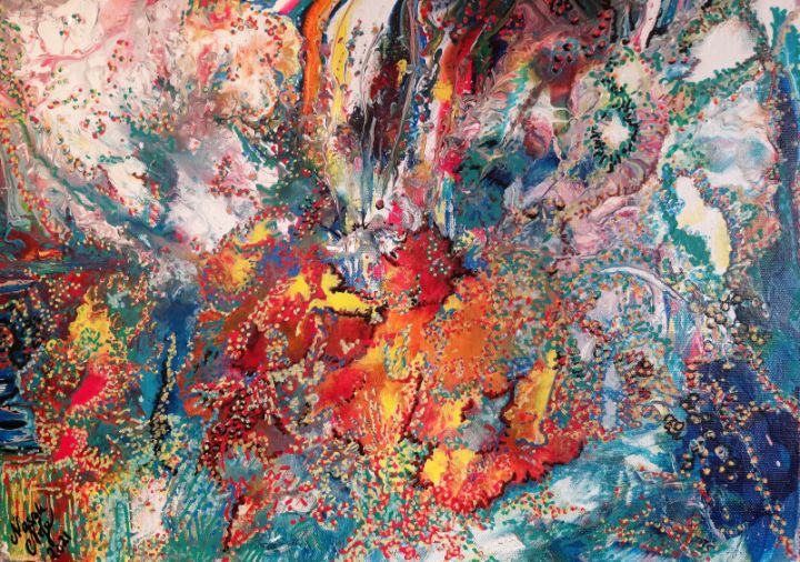 Blue versus Red - Nasrah Nefer - Paintings & Prints, Abstract ...