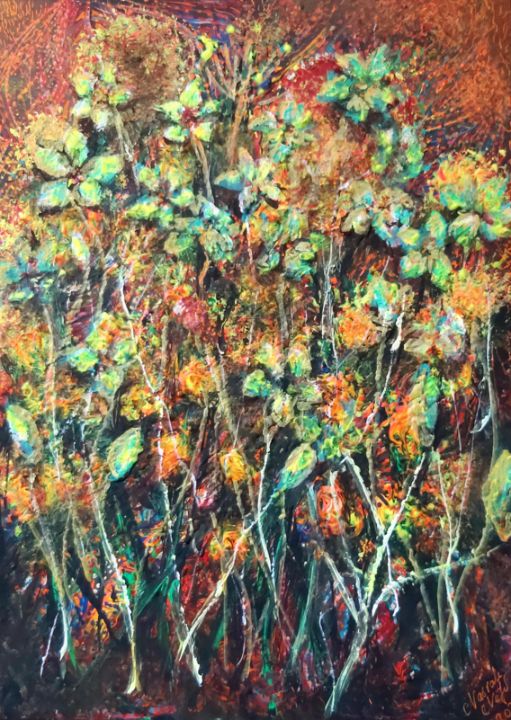 Florets 12 - Nasrah Nefer - Paintings & Prints, Flowers, Plants ...