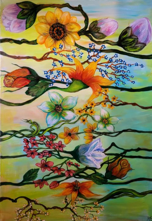 Chelestial Blossoms - Nasrah Nefer - Paintings & Prints, Flowers ...