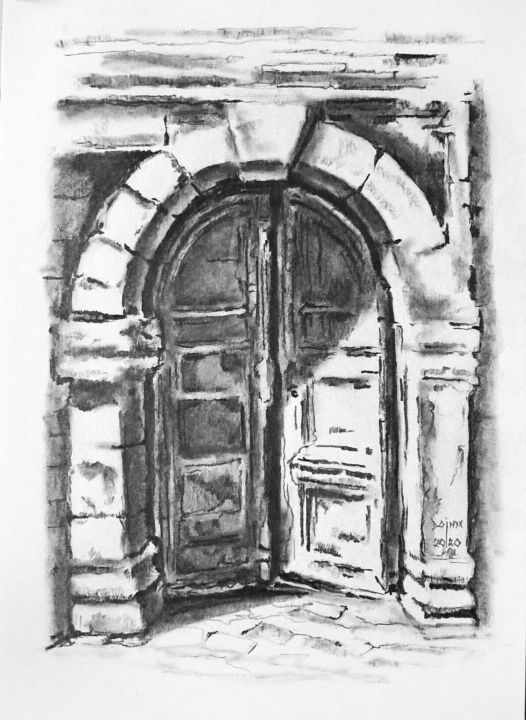 Stone arched door - Doina Balanescu - Drawings & Illustration ...