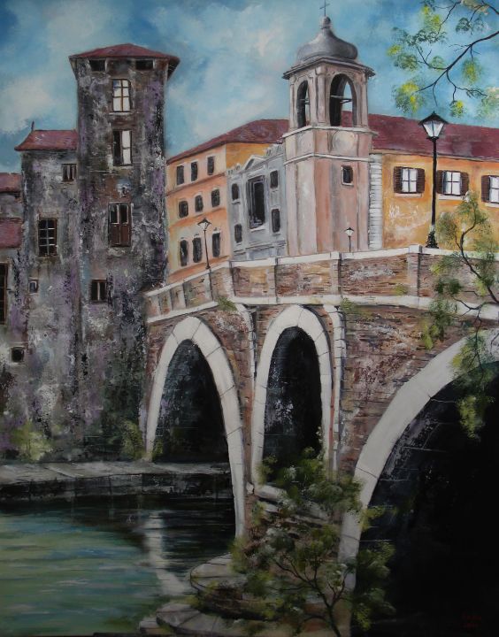 Rome - Ponte dei Quattro Capi - Doina Balanescu - Paintings & Prints ...