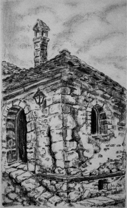 Stone house corner - Doina Balanescu - Drawings & Illustration ...