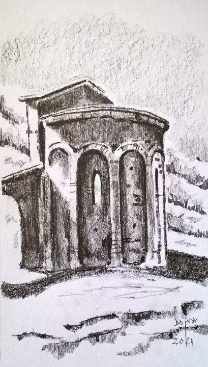 Ruined church with arch - Doina Balanescu - Drawings & Illustration ...