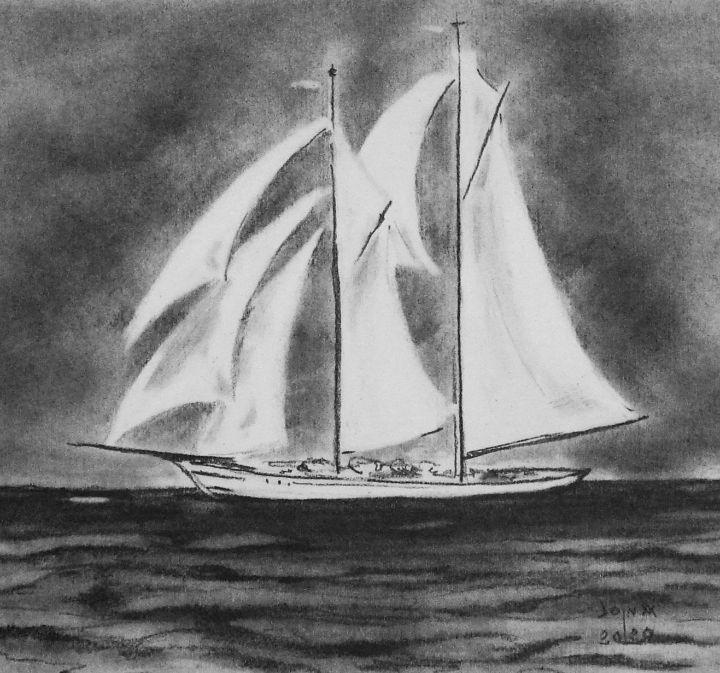 White sailing ship - Doina Balanescu - Drawings & Illustration ...