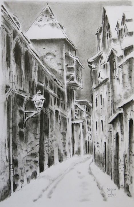 Winter - Doina Balanescu - Drawings & Illustration, Buildings ...