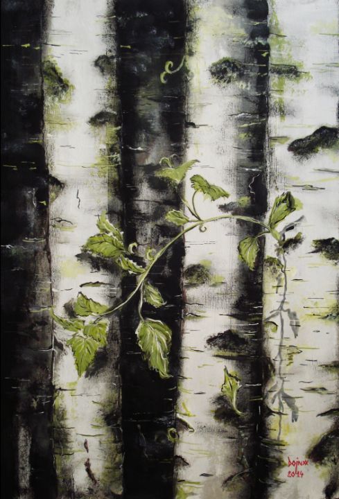 Birches in Spring - Doina Balanescu - Paintings & Prints, Flowers ...