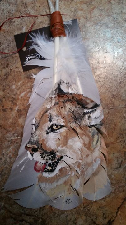 Cougar on feathers - MERAKI ART - Paintings & Prints, Animals, Birds ...