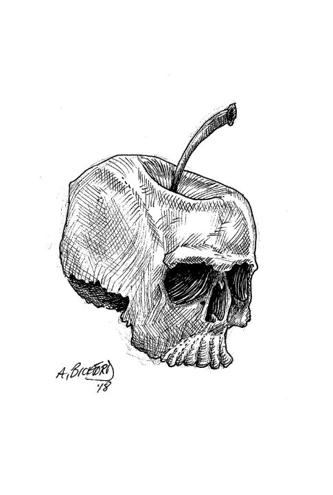 Apple Skull - 2x.A.Ron - Drawings & Illustration, Fantasy & Mythology ...